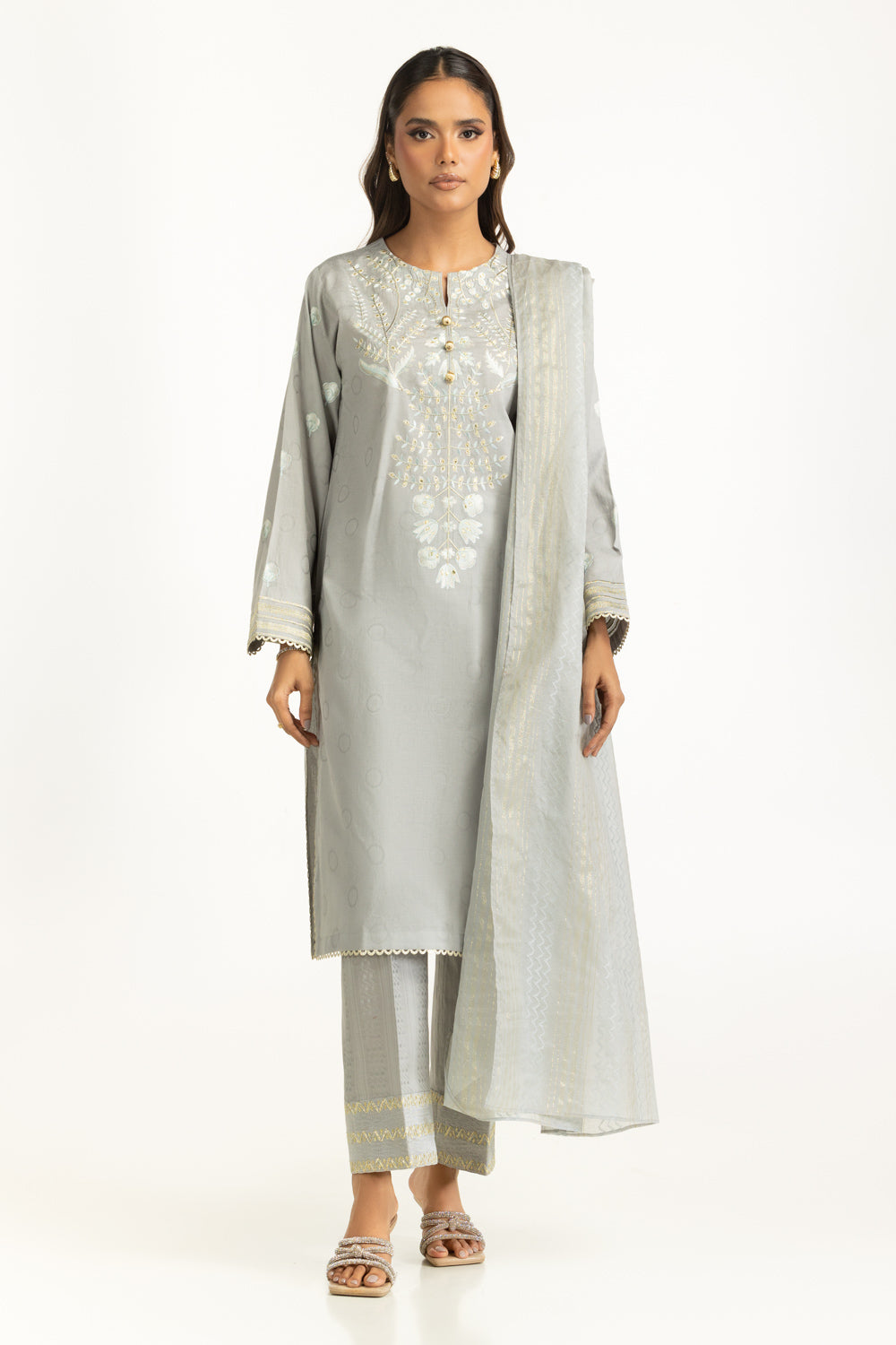 3PC Jacquard Suit With Embroidered IUSTKSD-1081 | GulAhmed