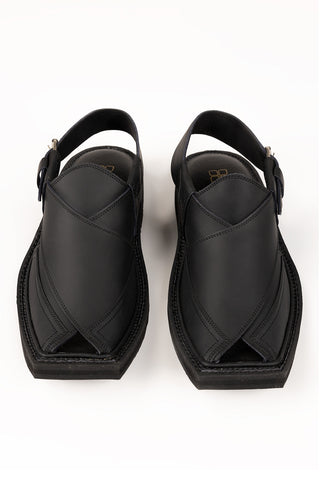 Black Peshawari Chappal for Men | Gul Ahmed