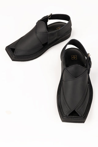 Black Peshawari Chappal for Men | Gul Ahmed