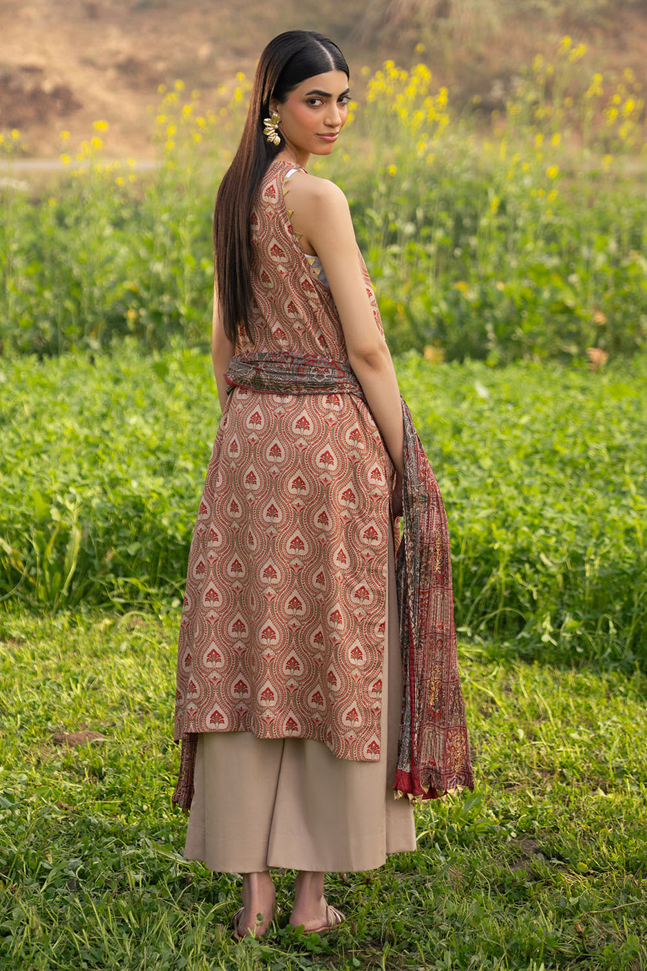 3 Piece Embroidered Printed Lawn Suit with Embroidered Neckline
