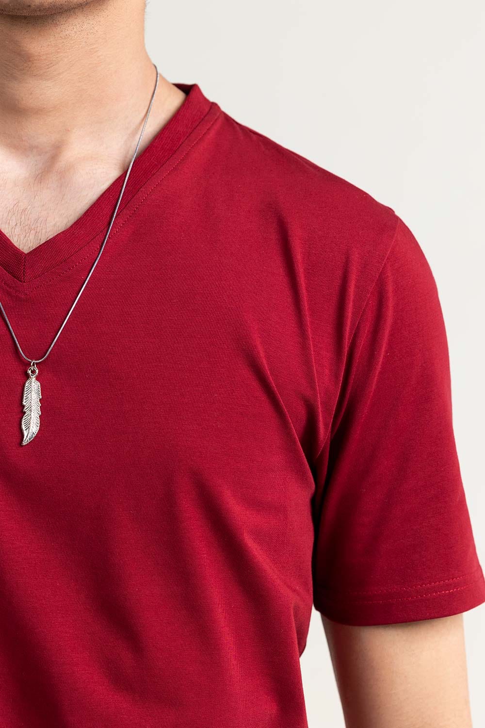 Maroon Basic Signature T-Shirt JVN-SIG-D040 | Salt by Ideas